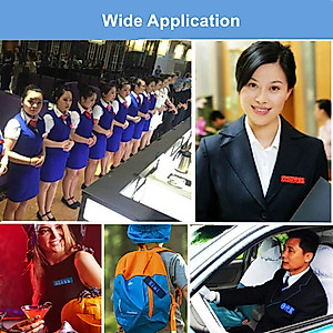 LED Name Tag, OUHL Upgraded Rechargeable LED Badge Scrolling Mini LED Display Cellphone Programmable Business Badges with Magnet/Pin (Red)