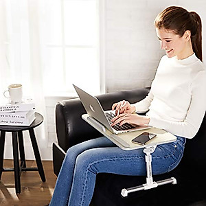 Amazon Basics Adjustable Laptop Tray Table - Lap Desk Fits up to 17-Inch Laptop - Medium