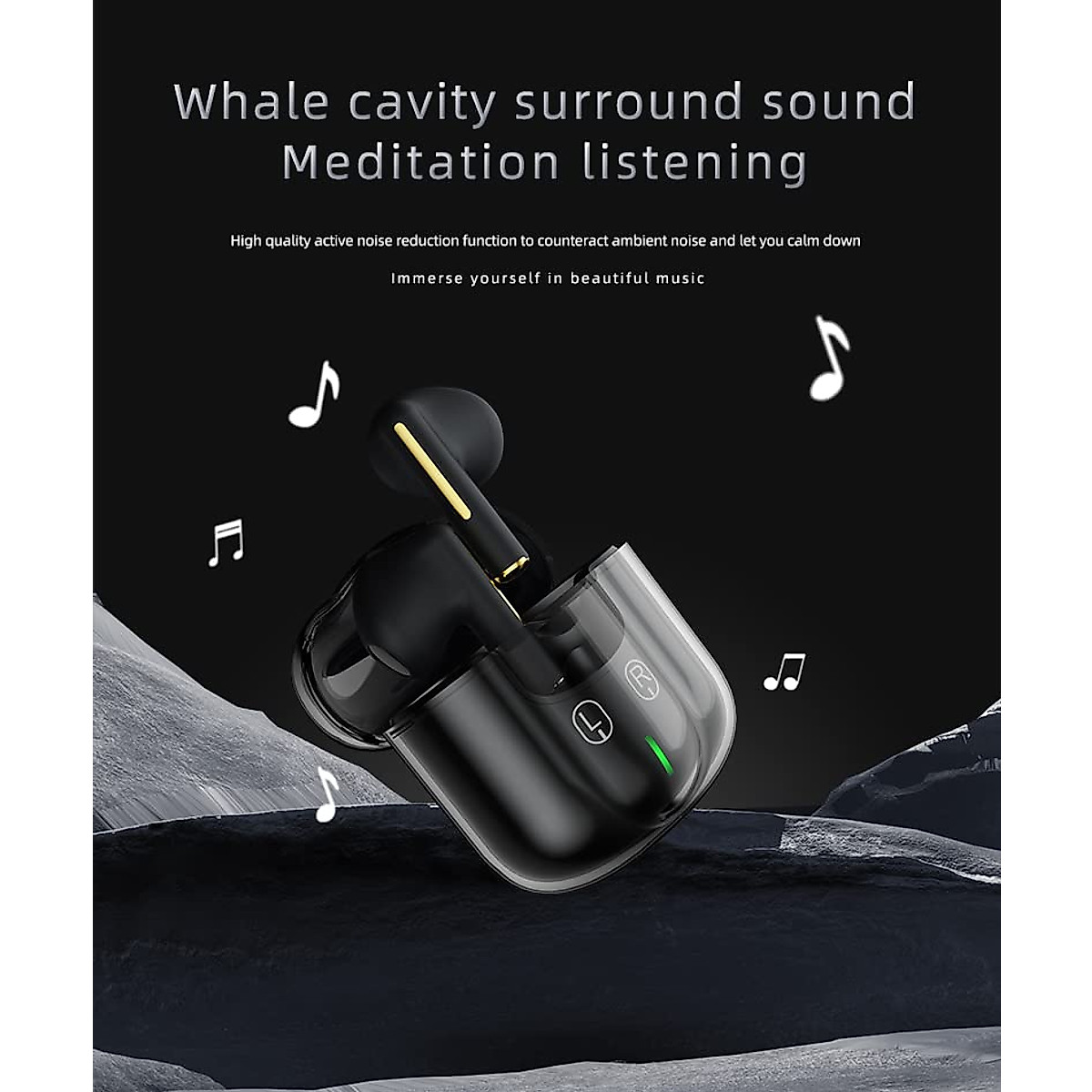 LmtLessDeals True Wireless Bluetooth Earbuds Smart Touch BT 5.3 (Black)