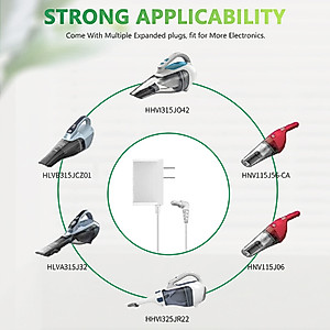 Czepa 15V Charger Compatible with Black and Decker Dustbuster Handheld Vacuum HHVI315JO42 HHVI320JR02 HLVA320JS10 Replacement 90627870 S003AQU1500015 Charger Power Cord