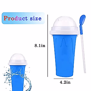 Slushy Maker Cup, Portable Slushie Maker Squeeze Cup, Magic Quick Frozen Slushie Cup, DIY Homemade Smoothie Cups Ice Cream Maker for Children and Family
