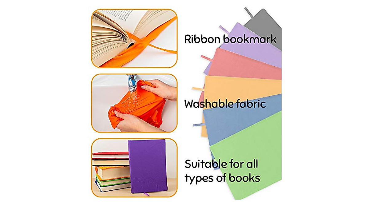 Stretchable Book Covers for Hardcover Books 9x11 | 6-Pack