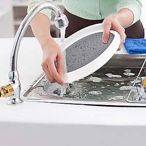 Lawei 3 Pack Pantry Cabinet Lazy Susan Turntable - 10 Inch Non-Slip Lining Kitchen Storage Turntable for Cabinet, Pantry, Refrigerator, Countertop - Spinning Organizer for Spices, Condiments, Baking