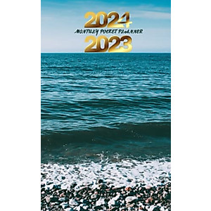 2024-2023 Monthly Pocket Planner: Beautiful sea view/Small 2 Year Calendar Schedule Organizer Start January 2023 to December 2024 with ... Notes, Important Dates, and Passwords