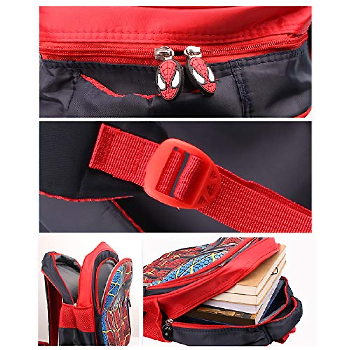 Nicexx Boys Backpacks for Elementary School Spider Cartoon Design Kids School Backpack Lightweight Durable Red SB Sb00