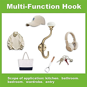 TUNNY Coat Hooks - 5 Pack Champagne Bronze Towel Hooks Robe Hooks Decorative Wall Hooks for Bathroom Bedroom Kitchen Towel Robe Clothes Cabinet Closet Bathroom Hardware