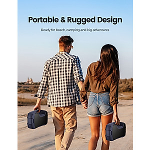 IPX7 Waterproof Bluetooth Speaker, 40W Portable Wireless Speaker, 32H Playtime, Stereo Loud Sound, Deep Bass, Outdoor Speaker with Handle, Bluetooth 5.0, Built-in Mic for Party,Pool,Beach-Navy Blue