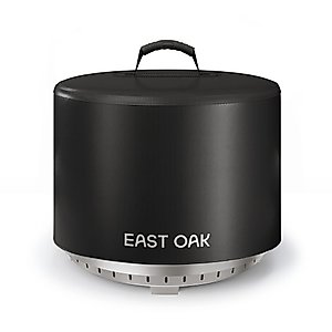 EAST OAK 21'' Fire Pit Cover for Outdoor Smokeless Firepit, 500D Heavy Duty Fabric Bonfire Pit Accessories for Camping, Waterproof, Dustproof, and All-Weather Resistant, 21.26"Dia X 13.97"H, Black