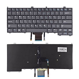 SUNMALL Backlit Keyboard Replacement with Pointer and Backit Compatible with Dell Latitude 14 7000 E7440 E7240 E7420 Series Black US Layout