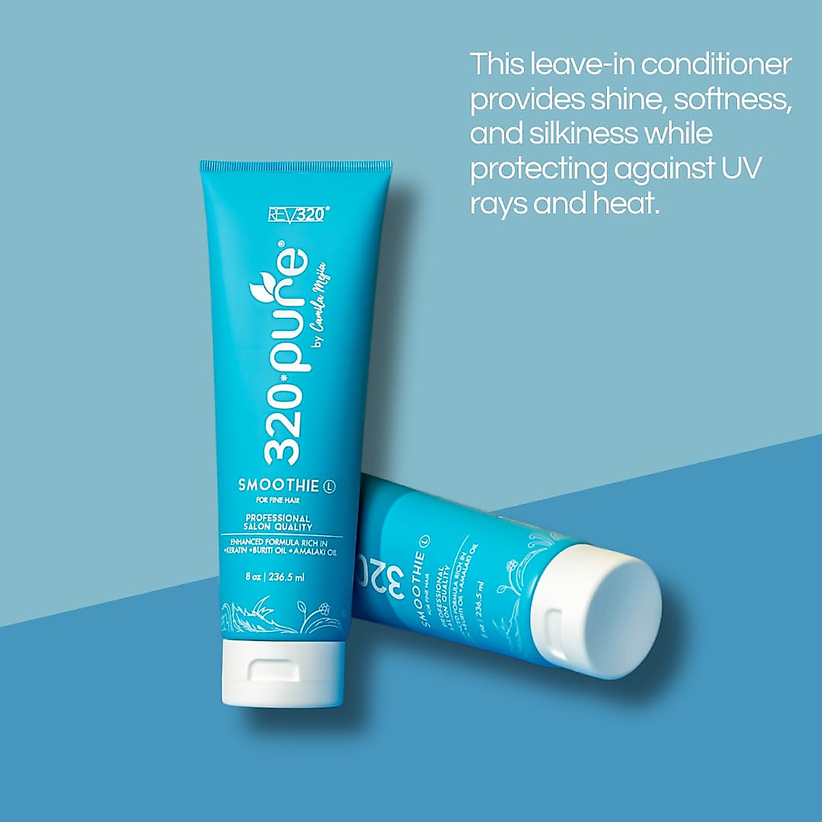 320Pure Smoothie Leave In Conditioner For Fine Hair 8oz, Sulfate Free, Color Safe & Lightweight Formula, Deep Repair Moisturizing Detangler for Fine, Frizzy, Curly, Thick, Wavy, Dry & Damaged Hair