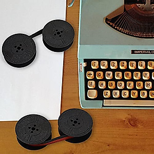4 Pairs Universal Typewriter Ribbon Twin Spool Replacement 1/2" Pack Compatible with Most Typewriter (Black-Red,Black)
