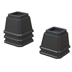 Whynonap Bed Risers 4 Inch Set of 9, Heavy Duty Bed Elevators Risers for Bed Frame 9 Pack Lifts Up 3000 lbs Sofa Table Furniture Riser, Black