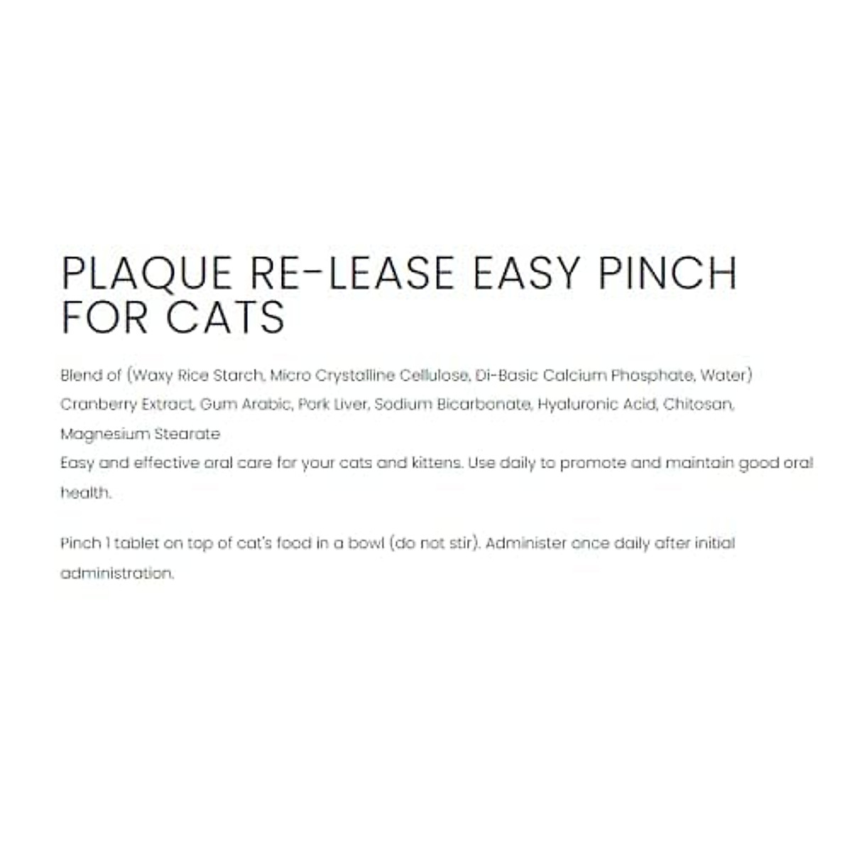 Ramard Plaque Re-Lease for Cats - Teeth Cleaner for Fresh Breath - Mouth Freshener Cat Dental Treat Solution - Pet Health Supplies - Infection & Tooth Plaque Remover