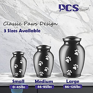 PCS Memorial Pet Cremation Urns for Dogs and Cats Ashes, Paws Engraved Pet Urn,Dog Keepsake Urns for Ashes-Small