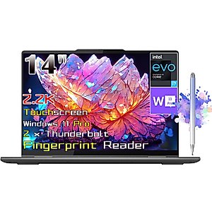 Lenovo Yoga 7i 2-in-1 14" 2.2K 16:10 Touchscreen 0.69" Slim Laptop Intel Evo 10-Core i7-1355U 2 x Thunderbolt Wi-Fi 6 Long Battery Life - 12H Win11Pro W/Stylus Pen (16GB RAM | 512GB PCIe SSD)