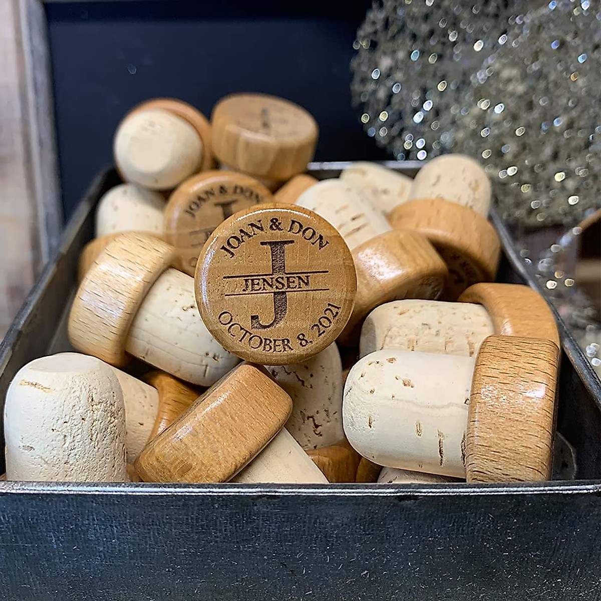 Wedding Favors for Guests Bulk 100 | Personalized Cork Wine Stopper Wedding Favors for Guests Bulk and Special Events