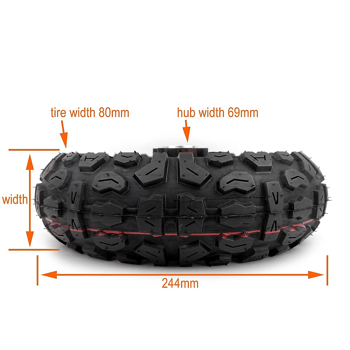 L-faster 10x3.0 Inflatable Wheel with Mountain Tyre and Inner Tube Compatible with Disc Brake for Off-Road Electric Scooter