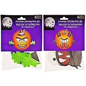 Push In Pumpkin Decorating No Carving Kits (2 Pack Bundle)
