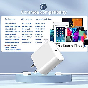 iPhone 13 14 Charger Cable,[Apple MFi Certified]2Pack iPhone Fast Charger 20W Type C Wall Charger Travel Plug Adapter USB C to Lightning Cable for iPhone 14/13 Pro Max/13 Mini/12/12 Pro Max/11 Pro Max