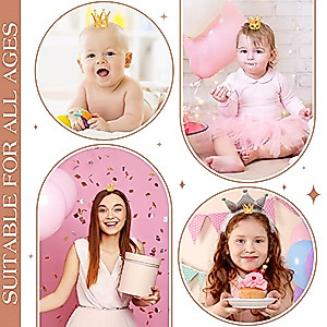 12 Pieces Crown Cake Topper Mini Baby Crown Tiny Queen Crown Small Princess Headpiece Cake Decoration for Women Lady Girl Bridal Wedding Royal Themed Baby Shower Decor Birthday Party(Gold,12 Pieces)