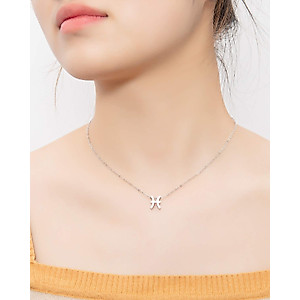 Zealmer Cyberny Women Silver Plated Pisces Pendant Necklace 18"