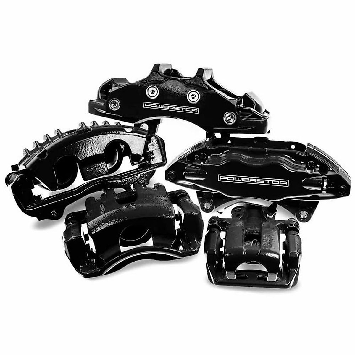 Power Stop S2660BLK Front Pair of High-Temp Black Powder Coated Calipers