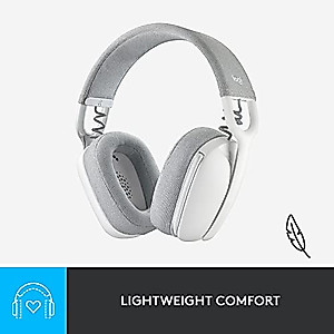 Logitech Zone Vibe 100 Lightweight Wireless Over Ear Headphones with Noise Canceling Microphone, Advanced Multipoint Bluetooth Headset, Works with Teams, Google Meet, Zoom, Mac/PC - Off White