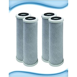 Compatible for CBC-10 0.5 Micron 10 x 2.5 CB3, GE FXUVC FXULC, CBC-10 Comparable Radial Flow Carbon Replacement Water Filters 4 PACK