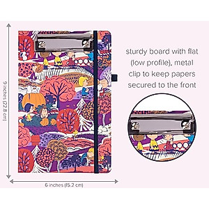 Vera Bradley Mini Clipboard Folio with Refillable Lined Notepad, Padfolio with Interior Pocket and Pen Loop, Fall For Peanuts