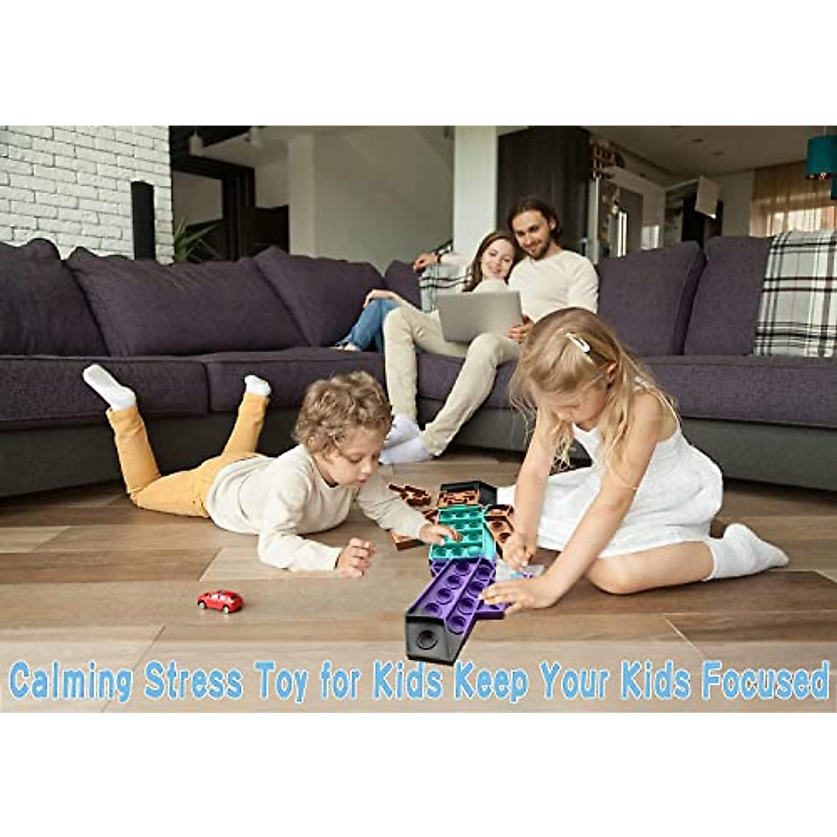 Push Minecraft Big Jumbo pop Bubble Fidget Toy, Giant Large Huge Square Stress Reliever Silicone Toy for Kids and Adults