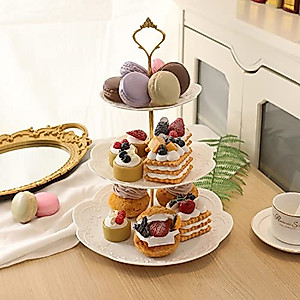 ShellKingdom 2 Pack Cupcake Stand, 3 Tier Serving Tray Cupcake Dessert Candy Fruit Display Holder for Wedding, Christmas, Baby Shower Birthday Tea Party (Round)