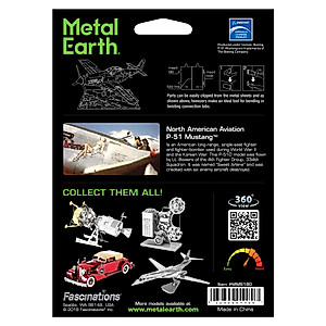 Metal Earth P-51 Mustang 3D Metal Model Kit Bundle with Tweezers Fascinations