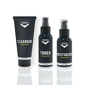 Scalp Care Kit - Sandalwood Scalp Essentials for Bald Men, Hydrating Cleanser Toner Moisturizer for FlexSeries Head Shaver from Freebird