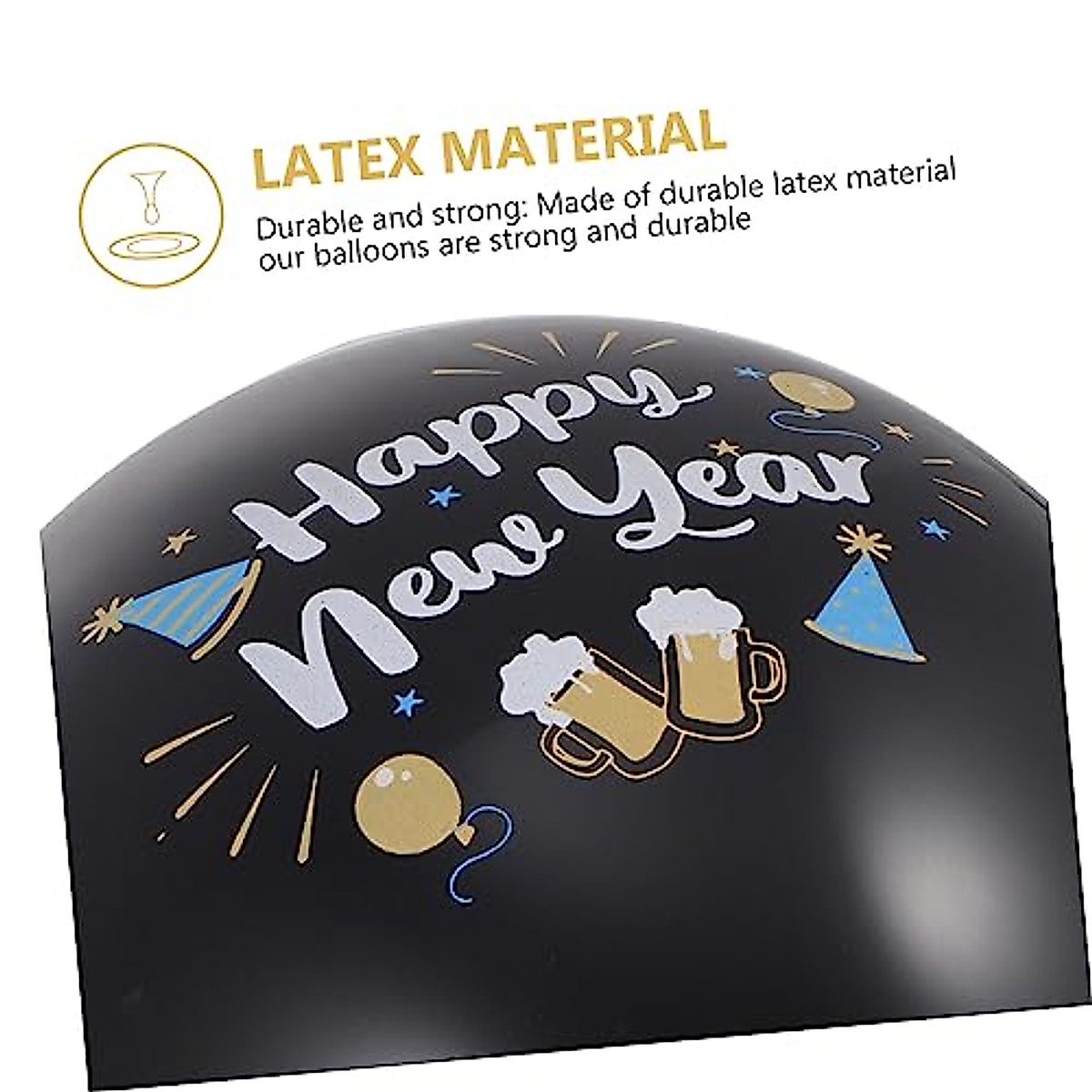 jojofuny 30pcs New Year's Day Latex Balloons Flag Banner Garland Metalic Balloons Number Ballons Christmas Balloon New Year Balloons Gold Confetti Balloons Cheers Pattern Balloon Arch