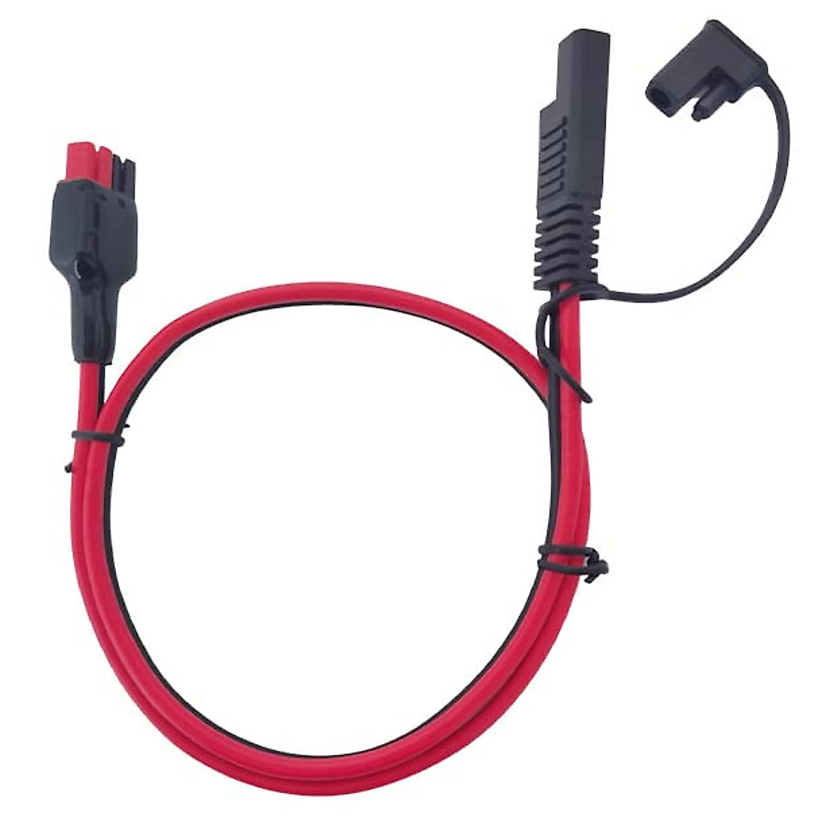 Halokny SAE Connector Adapter 12AWG Cable, with Waterproof and Dustproof Cover for Pre-Wired RV Boat Charge Battery Solar Panel, Compatible Anderson PowerPole Port - 30cm/1FT