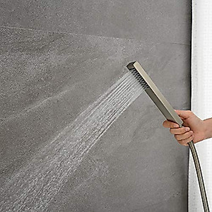 Artiqua Freestanding Bathtub Faucet Tub Filler Brushed Nickel Floor Mount Faucets Brass Single Handle with Hand Shower