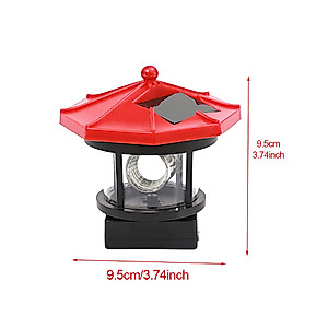 PXRJE Solar Lighthouse，LED Solar Powered Lighthouse，IP65 Waterproof LED Solar Hanging Lamp，360 Degree Rotatable Outdoor Solar Light，Suitable for use in courtyards, lawns, etc(Red,3.74inch)