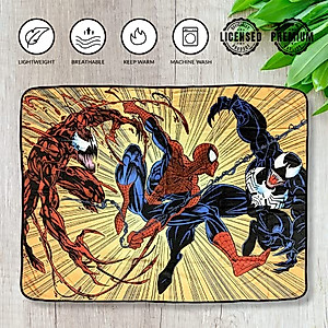 Marvel Spider-Man Maximum Carnage and Venom Flannel Fleece Throw Super Soft Lightweight Fleece Blanket, 45 x 60 Inches