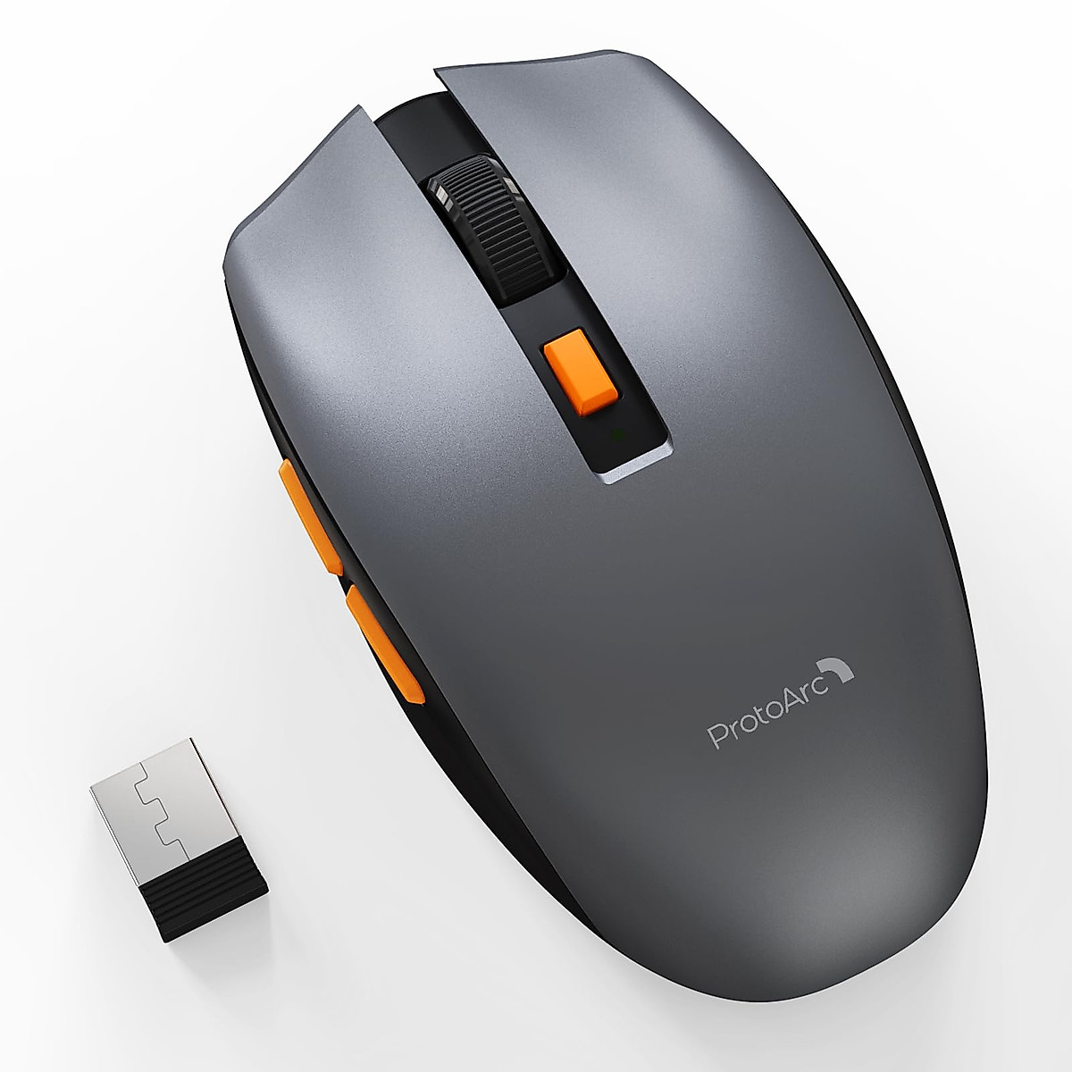 ProtoArc Solight Wireless Bluetooth Mouse, 55g Lightweight Mouse Wireless, 2.4G Cordless Quiet Rechargeable Mouse With 3 Device Connection, 3 Adjustable Dpi, Skeleton Design For Pc, Ipad, Mac, Windows