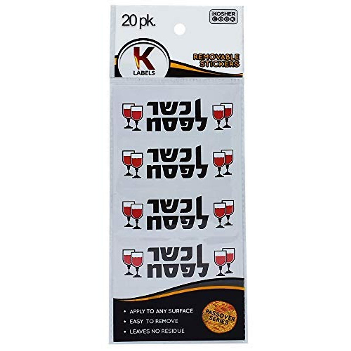 Passover Labels 20 Pack - Kosher LPesach” Cabinet, Closet and Pantry Stickers - Pesach Seder and Kitchen Accessories by The Kosher Cook