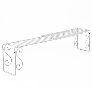 Kovot Expandable Over The Sink Shelf Extends in Length from 24.5" to 40.75" | Add Additional Storage for Soaps, cleansers, sponges and More 8.5" H x 5.75" D (White)