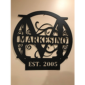 Personalized Metal Monogram Sign EST. Wedding Gift. Family Name Sign. Outdoor Name Sign. Anniversary. Last Name Sign. Metal Sign. Front Door.