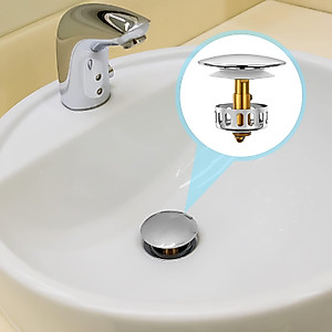 DOITOOL Bath Tub Stopper Over Sink Strainer Bath Drain Stopper Bathroom Sink Stopper Bath Tub Plug Shower Drain Hair Catcher for Popup Drain Metal Sink Strainer Sink Tub Bathtub Drain Plug
