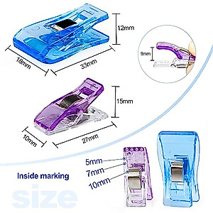 95 Pcs Multipurpose Sewing Clips,FIVEIZERO Multi-Color Sewing Clips for Fabric with Tin Box for Sewing Supplies,Paper Work,Sewing Binding and Hanging Little Things