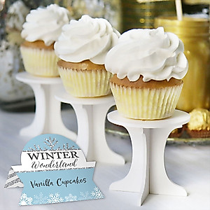 Big Dot of Happiness Winter Wonderland - Snowflake Holiday Party and Winter Wedding Tent Buffet Card - Table Setting Name Place Cards - Set of 24