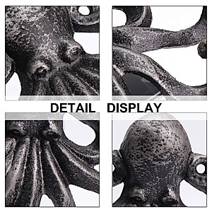 Ciieeo Octopus Bathroom Octopus Coat Hanger Closet Clothes Hooks Fish Towel Rack Key Hanger Cast Octopus Towel Robe Hooks Adhesive Animal Wall Hook Octopus Hook Ocean Wall Hanging