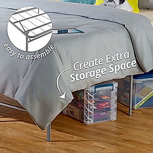 Mantua Premium Platform Bed Base in Silver, Replaces Box Spring and Bed Frame