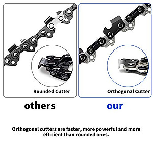 PANZHENG Chainsaw Chain for 12-Inch Bars, S44, 3/8" LP Pitch - .050" Gauge - 44 Drive Links, fits Oregon, Stihl, Husqvarna, Echo, Homelite, Poulan, Worx, Chicago（3-Pack）