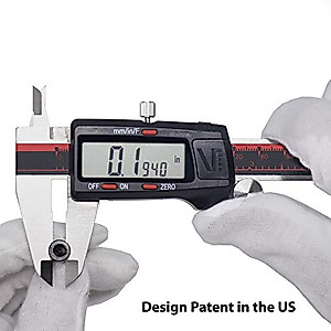 VINCA DCLA-0605 0-6 Inch/150mm Electronic Digital Vernier Caliper Inch/Millimeter/Fraction Stainless Steel Large LCD Screen Measuring Tool