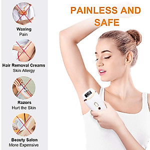 Huieter IPL Hair Removal Permanent Painless Laser Hair Remover Device for Women and Man Upgrade to 999,999 Flashes for Facial Legs, Arms, Armpits, Body, at-Home Use (White)